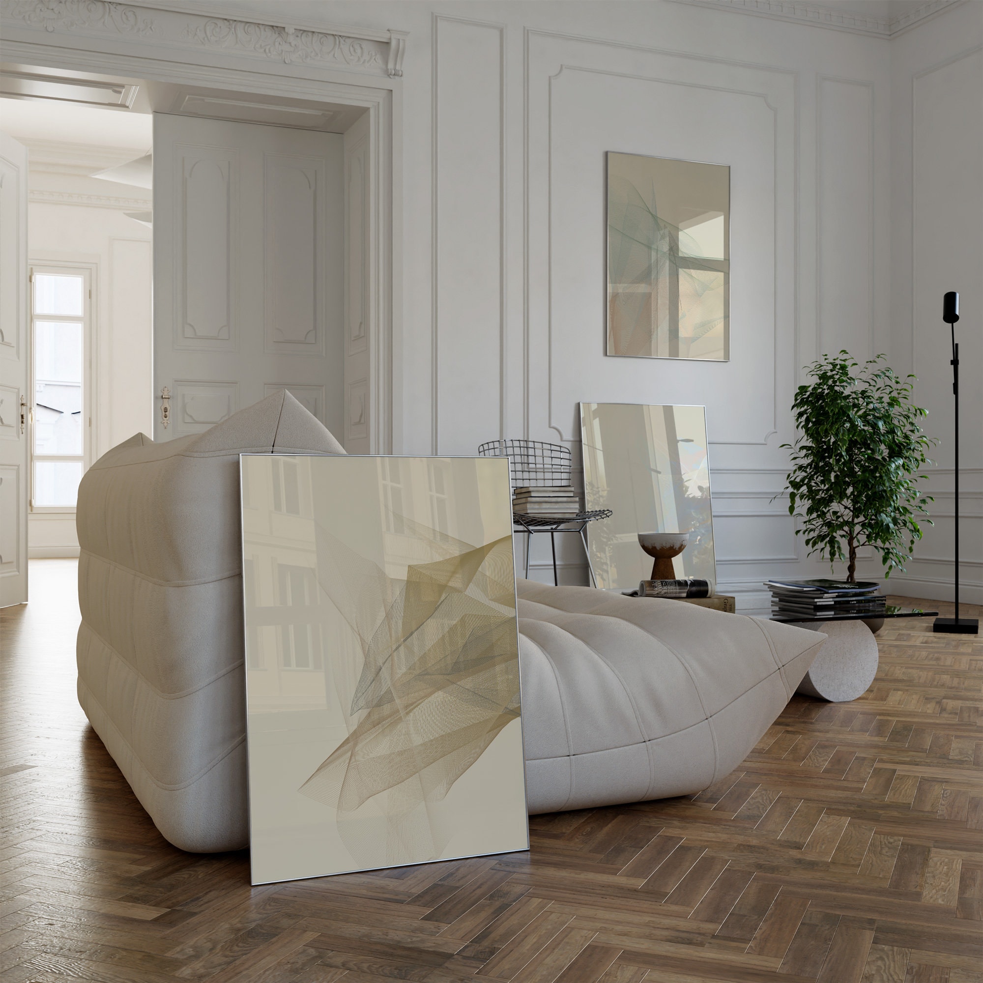 Subtle Sandscape - Delicate luminous lines flow gracefully